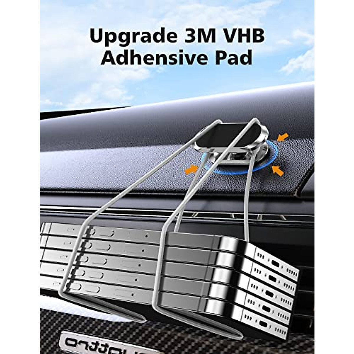 NIYEVN [2 Pack] Magnetic Phone Holder for Car[Upgrade Magnet] Phone Mount for Car,Ultra Magnetic Flex Car Phone Holder, Dashboard Car Mount Fits Samsung iPhone etc All Smartphones (Black)