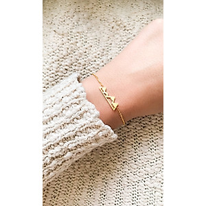 Altitude Boutique Mountain Bracelet, Mountain Jewelry, Snowy Peaks Bracelet for Nature Lovers, Skiers, Hikers, Campers (Silver)