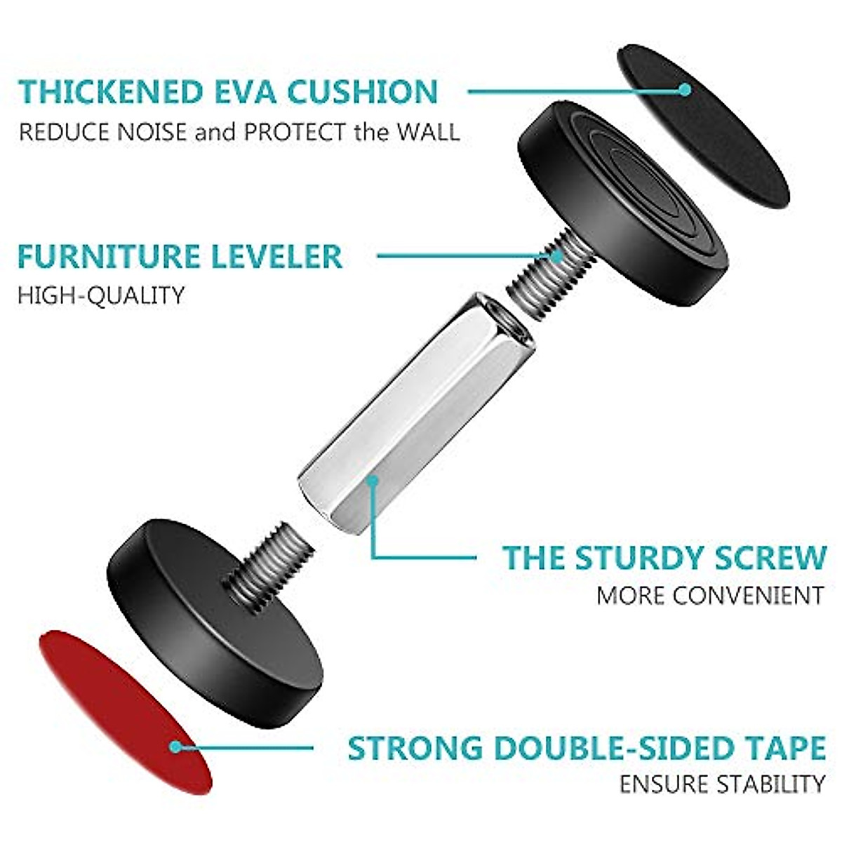 Neatbuddy Adjustable Headboard Stoppers,Bed Frame Anti Shake Tool,headboard stabilizer,Bed Stopper for for Room Wall, Beds, Cabinets, Sofas (2.75-4.1 inch)