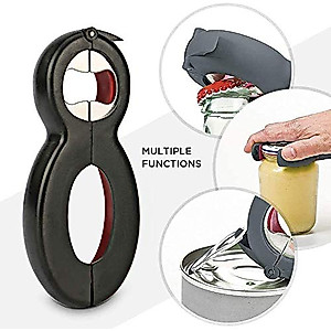 TBZZXC 6 in 1 Multi Bottle Opener and 5 in 1 Jar Opener,Can Opener for Seniors with Arthritis Hand Weakness,Opener All in One Opener Tool (B)