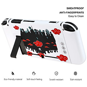Dockable Protective Case Compatible with Switch, Hard Shell Case Cover for Switch and Joy-Con Controllers with 4 Thumb Grips (Cartoon)