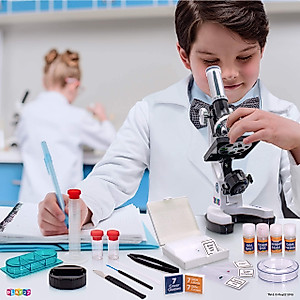 Play22 Kids Microscope Kit 50 PCS - Science Kit for Kids 120X-1200X Microscope Slides, Metal Body Microscope, Carrying Box, Science Experiments Lab Toy Gifts