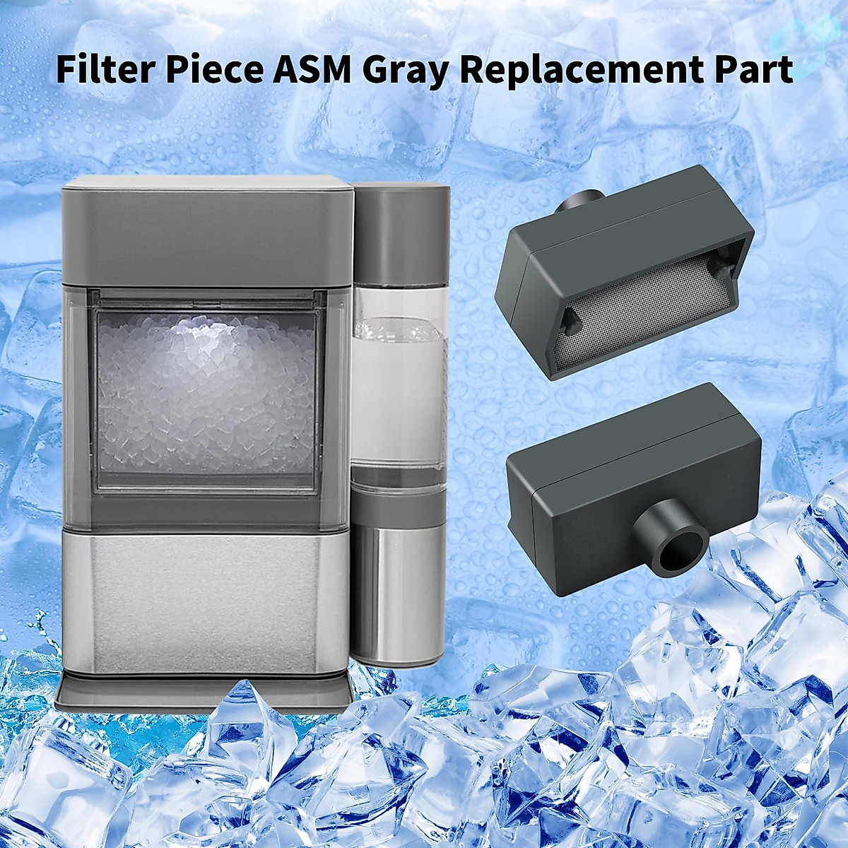 Upgraded Filter Piece ASM Gray Replacement Part Fits Ice Maker.Compatible with GE Profile Opal 1.0 OPAL01GENSS,OPAL01GENKT,2.0(24-LB) XPIO23SCSS,XPIO23BCBT,XPIO13BCBT,XPIOX3BCBT,XPIOX3SCSS,XPIO13SCSS