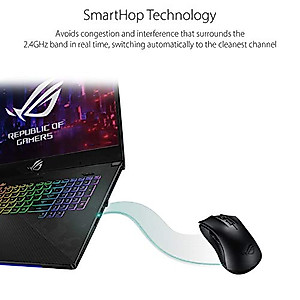 ASUS Portable Wireless Optical Gaming Mouse - ROG Strix Carry | Bluetooth & RF USB - Seamless Connection, No Interference | 7200 DPI | High Level Accuracy | Armoury II | Carry Pouch Included