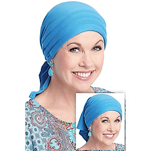 Cardani Instant Tie Headscarf - Padded Easy Tie Triangle Scarf in Luxury Bamboo Luxury Bamboo - Midnight Blue