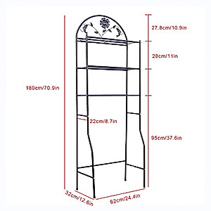 Gdrasuya10 3-Tier Over The Toilet Storage Rack Bathroom Organizer Shelf Space Saver,Bathroom Storage Over The Toilet Black