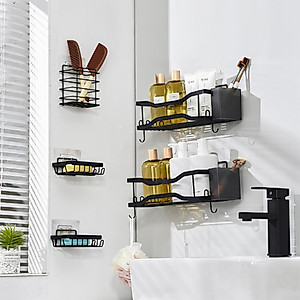 ZUIKEMX Shower Caddy, No Drilling Bathroom Organizers and Storage Racks, Rustproof, Large Capacity, Self Adhesive Shower Shelves for Bathroom Storage Organization, Home Decor, Kitchen