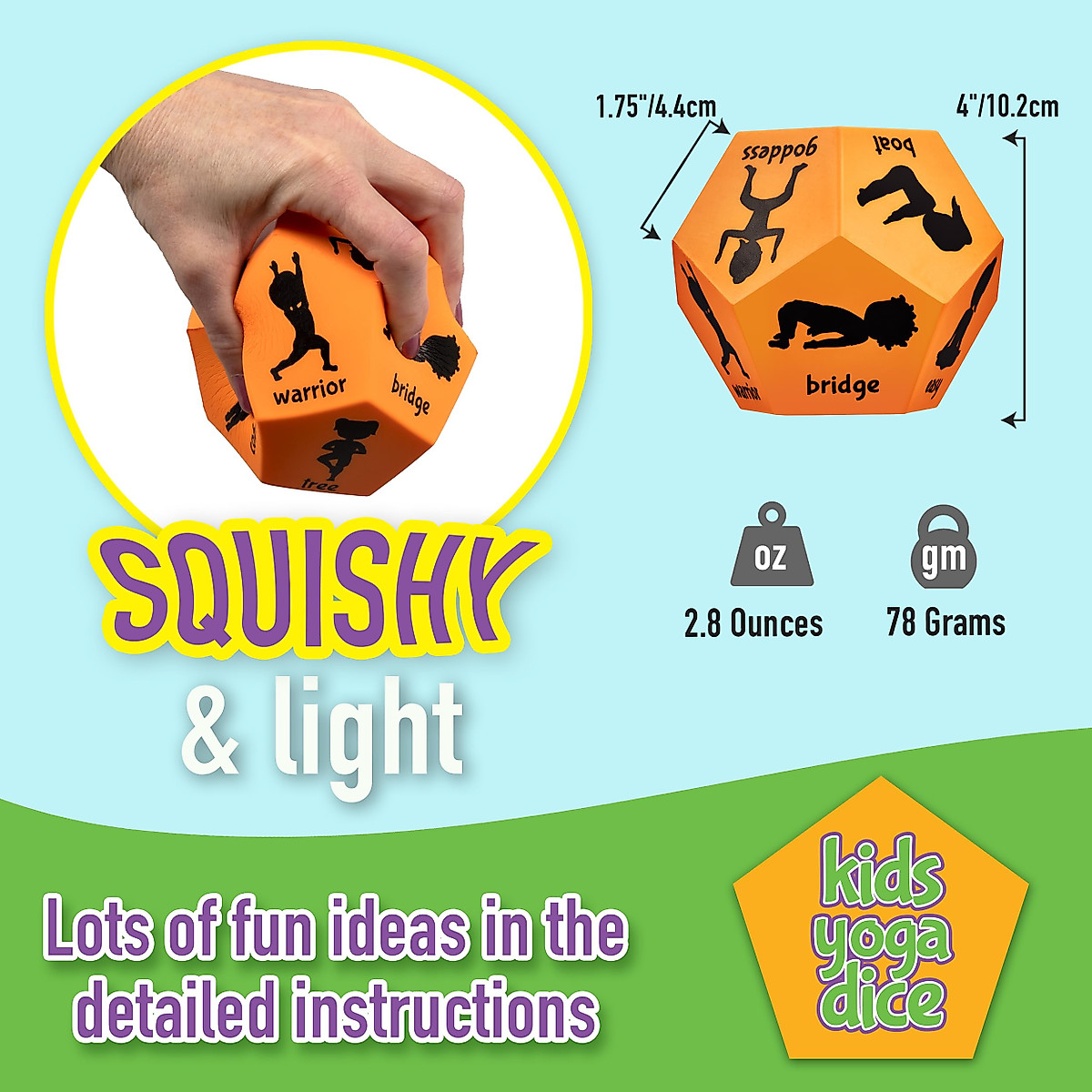 Covelico Kids Yoga - Fun Yoga Dice for Kids Yoga Game. Play Therapy Toys - Calming Yoga for Kids & Yoga for Toddlers, Roll and Play Creative Yoga Games for Kids with Kids Yoga Toys & Yoga Kids Props