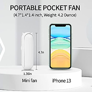 BGFOX Mini Handheld Fan, Hand Fan, Mini Portable USB Rechargeable Small Pocket Fan, Battery Operated Fan for Travel,Outdoor-Pearl White