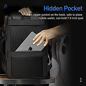 LAORENTOU Laptop Travel Backpack Anti-Theft Mens Fabric Leather Business Backpack 15 Inch Travel Duffle Bag for Men