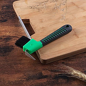 STOBOK 1Pc Horse Hoof Pick, Anti-Slip Deluxe Durable Ergonomically Practical Grip Hoof Pick with Brush Cleaning Tools for Horse Grooming Tools
