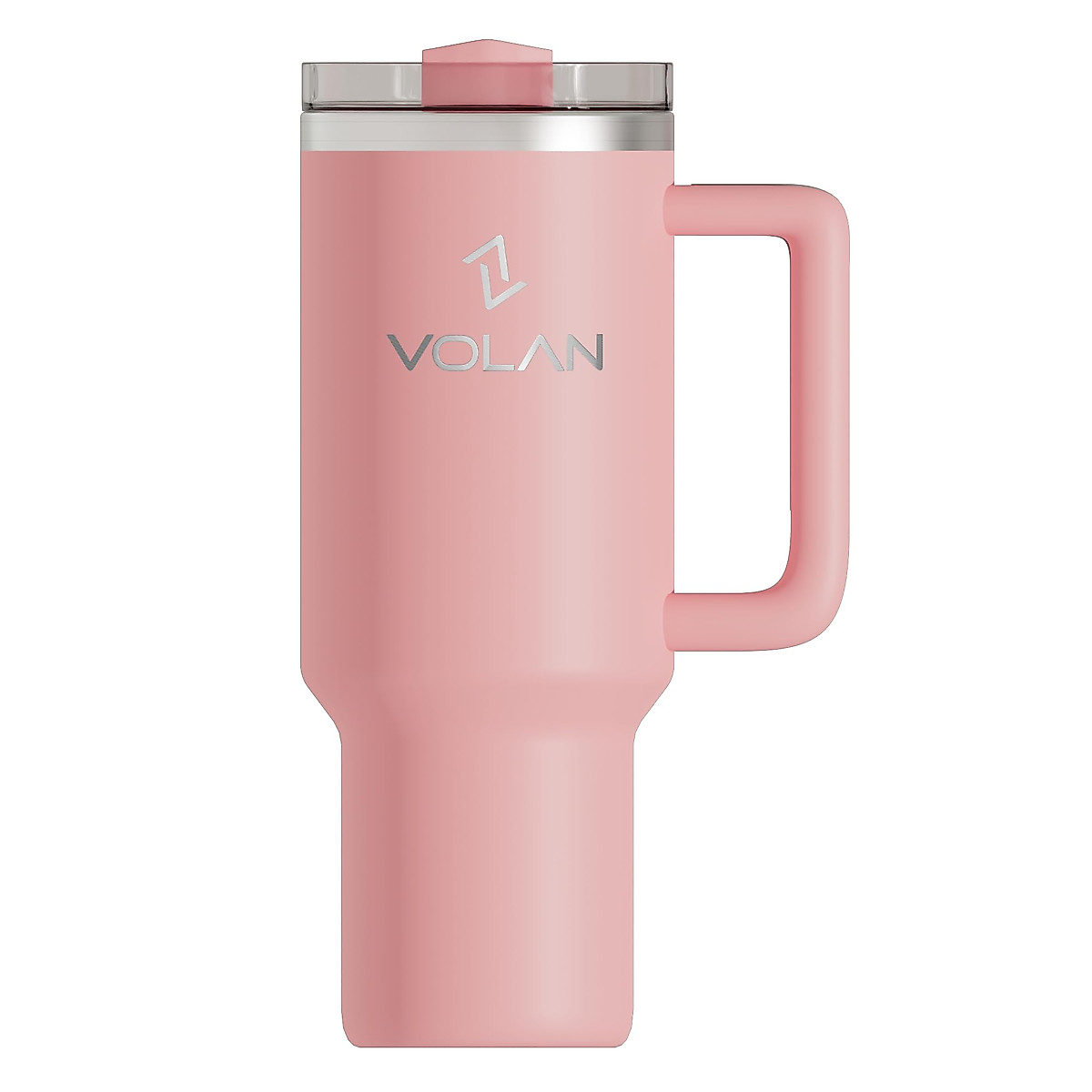 2nd Generation 40 oz Tumbler with Handle and Straw Insulated Tumblers Cups with Lids Straws Double Wall Vacuum Thermos cup 304 Stainless Steel Travel Mug Gifts for Men Women Him Her (Peach)