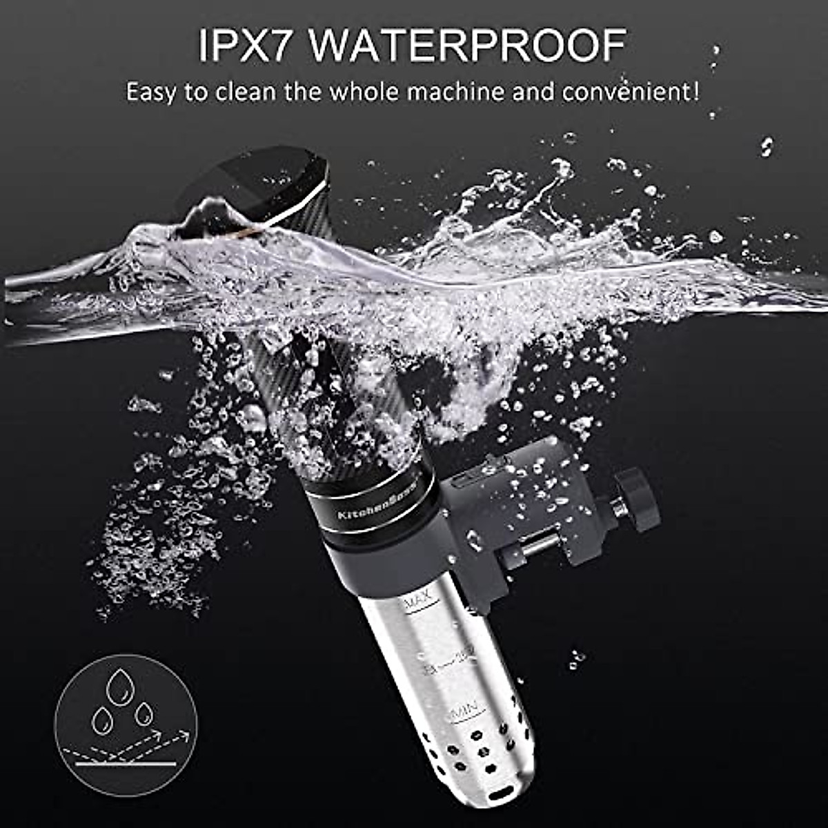 Sous Vide Machine Immersion Circulator: Ultra-quiet Precision Sous-vide Cooker, IPX7 Waterproof Stainless Steel 1100W Professional Low Temperature Slow Cooking Machines by KitchenBoss