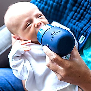 green sprouts Ware Baby Bottle Made from Plants and Glass, Angled Neck + Vented Nipple Prevent Colic, Made Without Petroleum-Plastic, BPA, BPS, BPF, Pink, 5 Oz