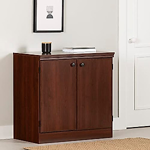 South Shore Morgan Small 2-Door Storage Cabinet, 19.38"D x 32.88"W x 32.38"H, Royal Cherry