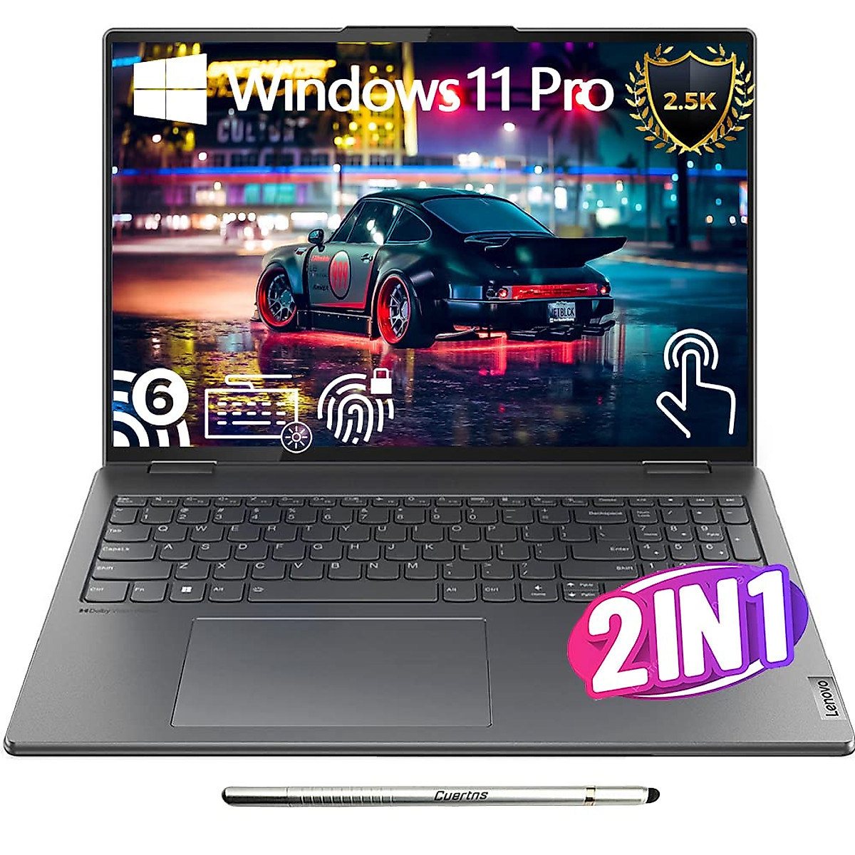 Lenovo Yoga 7i 2-in-1 Premium Laptop, 16" 2.5K Touchscreen, 12th Intel Evo Platform 12-Core i5-1240P, 8GB LPDDR5 RAM, 512GB SSD, Intel Iris Xe Graphics, Backlit KB, FP, Win11 PRO