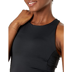 Amazon Essentials Women's Active Sculpt High Neck Racer Back Sports Bra Tank - Discontinued Colors, Black, 1X