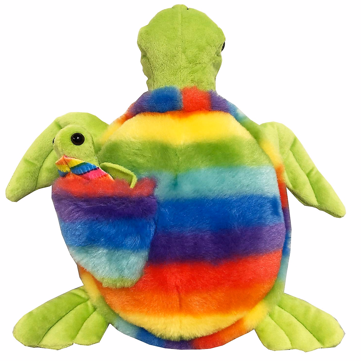 Fun Stuff Rainbow Sea Turtle Stuffed Animals – 18-inch Stuffed Turtle with Baby Sea Turtle Plush – Plush Turtles | Sea Turtle Stuffed Animal