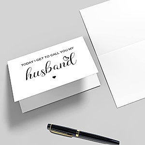 Qiliji Wedding Day Card for Groom from Bride, Husband Wedding Day Card, Husband Vow Card, Groom Gift from Bride, Today I Get To Call You My Husband Card