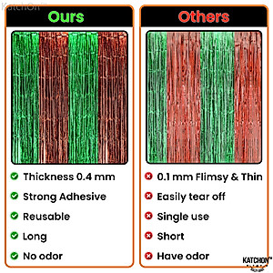 KatchOn, XtraLarge 13x8 Feet Green and Brown Football Backdrop - Pack of 4 Football Fringe Curtain | Football Streamers, Football Party Backdrop | Super Football Bowl Sunday Football Party Decorations