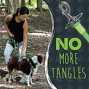 Mighty Paw Retractable Dog Leash 2.0 | 16’ Heavy Duty Reflective Nylon Tape Lead for Pets Up to 50 LBS. Tangle Free Design W/One Touch Quick-Lock Braking System & Anti-Slip Handle. (Green/Lite)