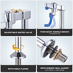 Glass Filler, iVIGA 14" Deck Mount Glass Filler Faucet for Stainless Steel Glass Filling Station Water Station with G1/2" Male Shank Pedestal and Adapter for Hotel Restaurant Bar Dining Hall