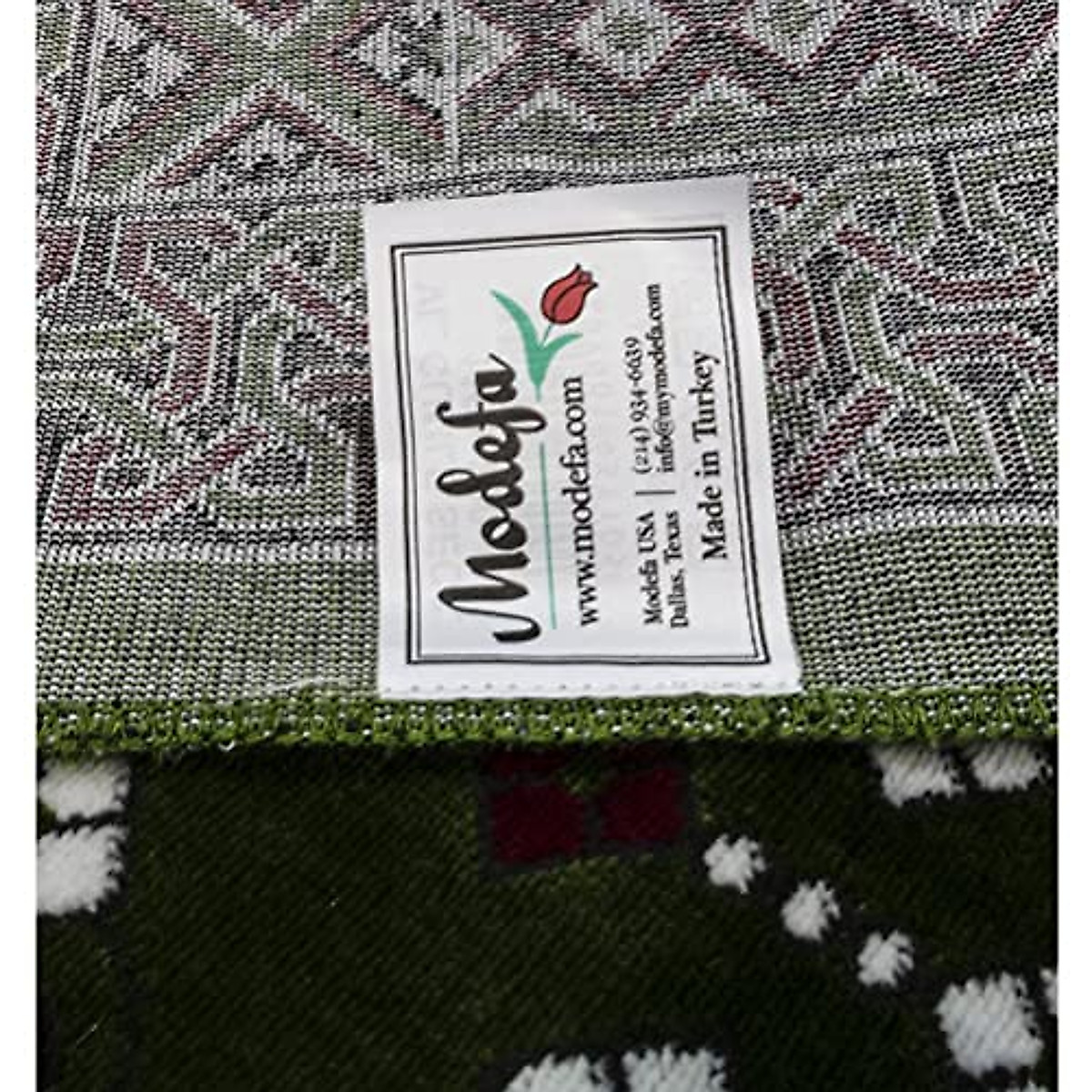 Modefa Turkish Islamic Prayer Rug - Large Group Praying Carpet - Wide Plush Velvet Salah Mat - Multi Person Muslim Janamaz Sajada for Family or Mosque - 12 Person (Vined Arch Green/Red)