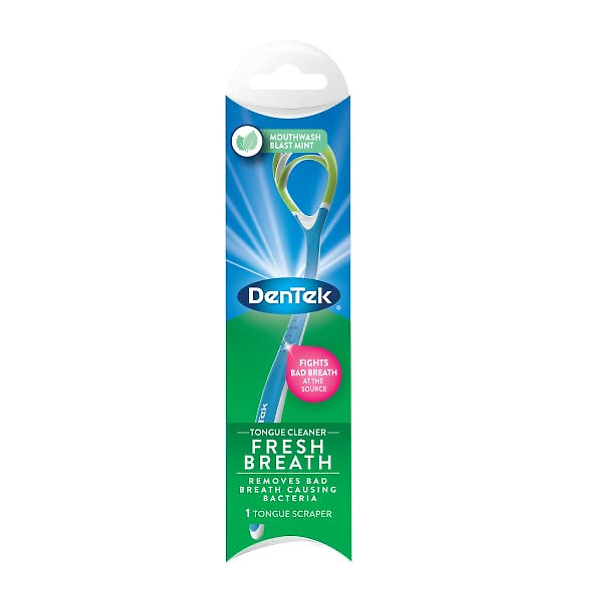 DenTek Fresh Breath Tongue Cleaner, 1 Count. (Pack of 5)