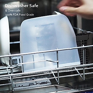 FOSOE 3 Pack Reusable Silicone Food Storage Bags - BPA Free - Food Grade Gallon Bags - Snack Sandwich Storage Containers - Leakproof Freezer Dishwasher Safe - Lunch Bags(White 17oz - 34oz - 51oz)