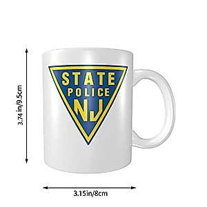 Nj State Police Porcelain Coffee Mugs, Classic Ceramic Cup For Tea Latte Cappuccino