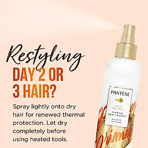 Pantene Pro-V Heat Protectant Spray, Thermal Heat Primer for Hair, Pack of 3, 21.6 oz total