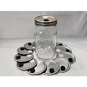 12 Wide mouth lid with injection port & filter