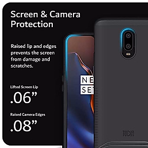 TUDIA DualShield Designed for OnePlus 6T Case, [Merge] Dual Layer Heavy Duty Slim Hard Case for OnePlus 6T (Matte Black)