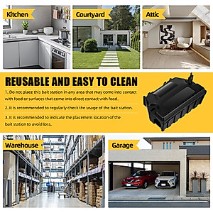 2 Pcs Rodent Bait Station with Keys & Dual Locking & Hanging Function Indoor Outdoor for Rats Mice, Reusable Rat Trap for Storing Mouse Poisoning Bait Block, Safe Pest Control for Kids & Pets (Large)