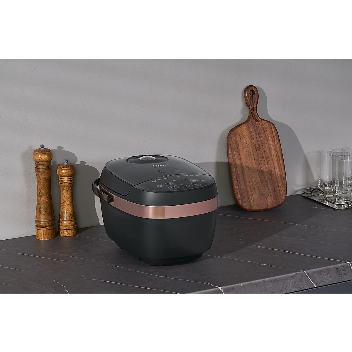 Midea Micom Rice Cooker 10 cups, 5L, 10-in-1 Multi-Functional Cooker, 20 cups Cooked Rice, Brown Rice, Soup, Oatmeal, Slow Cook, MB-FB50E205W