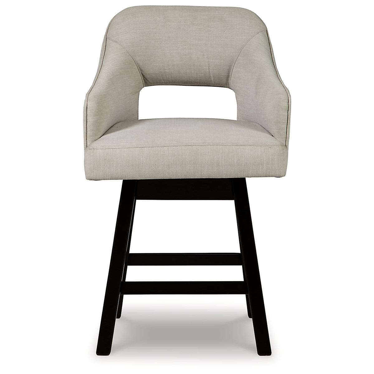 Signature Design by Ashley Tallenger 25" Upholstered Swivel Counter Height Bar Stool, 2 Count, Beige & Dark Brown