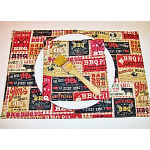 BBQ Print Kitchen Towels (Set of 2) Lightweight Dish Towels 100% Cotton Wash/Dry 28" x 18" Grilling Cookout Patio Design