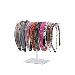 LOVNFC Headband Holder, Hair Accessories Organizer Acrylic Clear Hairband Hair Hoop Display Stand with for Girls Women