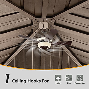 12' x 12' Hardtop Gazebo Outdoor Aluminum Gazebos Wood Grain with Galvanized Steel Double Canopy for Patios Deck Backyard,Curtains&Netting by domi outdoor living