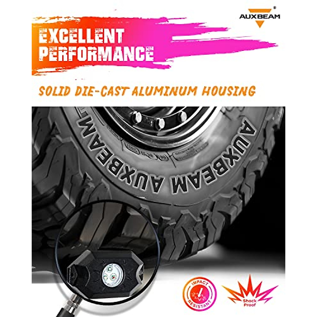 Auxbeam 8 Pods RGB LED Rock Lights + 3FT RGB LED Lighted Whips w/Brake & Turn Signal Light 2Pcs, Bluetooth Multicolor Neon Accent Lights for ATV UTV SUV Trucks Boat