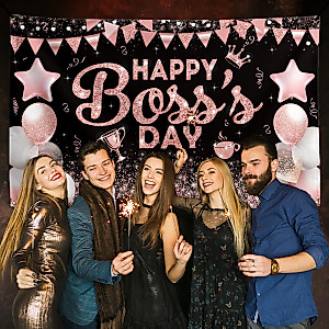 Boss Day Decorations Happy Boss Day Backdrop Boss's Day Banner Boss Lady Decor Happy Boss Day Decoration for Office
