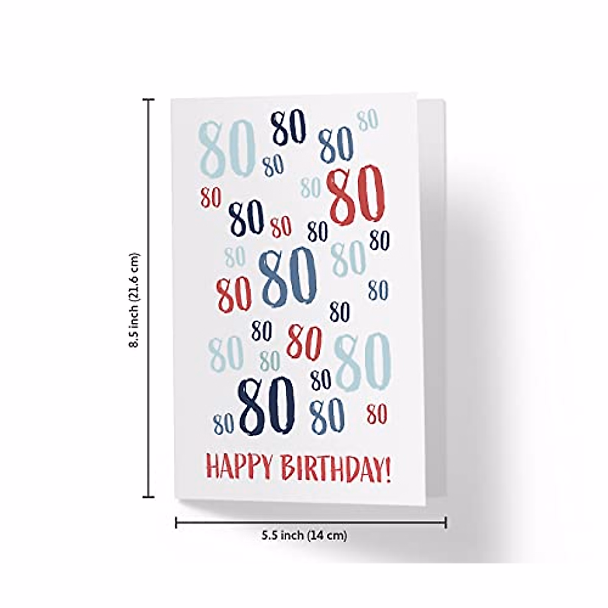 80th Birthday Card - Just A Number 80th Anniversary Card For Brother, Sister, Dad, Mom, Boyfriend, Grilfriend - 80 Years Old Birthday Card - Happy 80th Birthday Card - With Envelope
