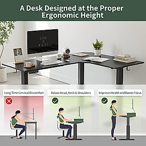 FEZIBO 75 Inch L Shaped Standing Desk with Standing Desk Anti Fatigue Mat