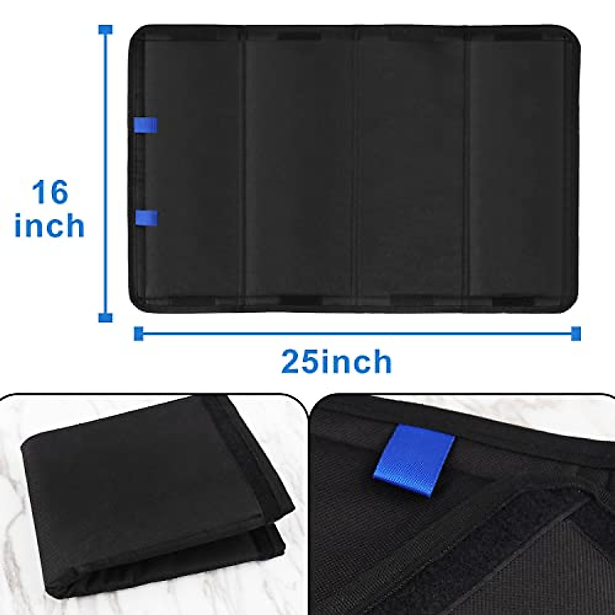 DAIKOU RV Door Window Shade, Foldable Velcro Blackout Cover, UV Rays Protection Camper Trailer Fits for Most Interior Waterproof Thickened Oxford Fabric Black