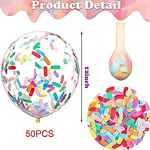 50Pcs Party Balloons Sprinkles Confetti Balloon Pack, Ice Cream Sprinkle Balloons for Birthday Party Decoration, Wedding, Baby Shower, etc.