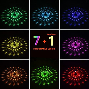 Solar Lights Outdoor Garden,Solar Pathway Lights, Solar Garden Lights Auto RGB Color Changing & Warm White Glass Landscape Lights,Garden Lights Solar Powered Waterproof for Lawn Driveway(Set of 8)