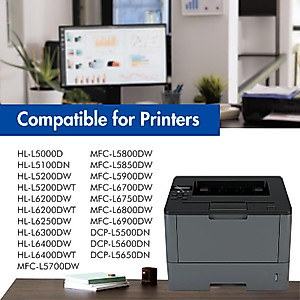 TN850 TN-850 Toner Cartridge 2-Pack: Compatible Toner Cartridge Replacement for Brother TN 850 TN820 High Yield Black for HL-L6200DW MFC L5850DW L5900DW MFC-L5900DW HL-L5100DN MFC-L5850DW Printer