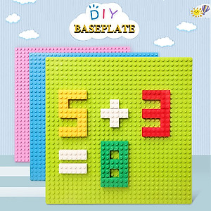 Ulanlan Classic Baseplate 15" for Building Bricks 100% Compatible with All Major Brands, Square 50x50 Building Base Accessory for Birthday, Holiday or Any-Day Gift