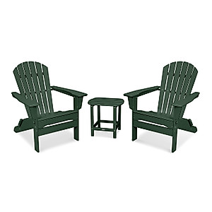 POLYWOOD South Beach 3-Piece Adirondack Chair Set with Side Table