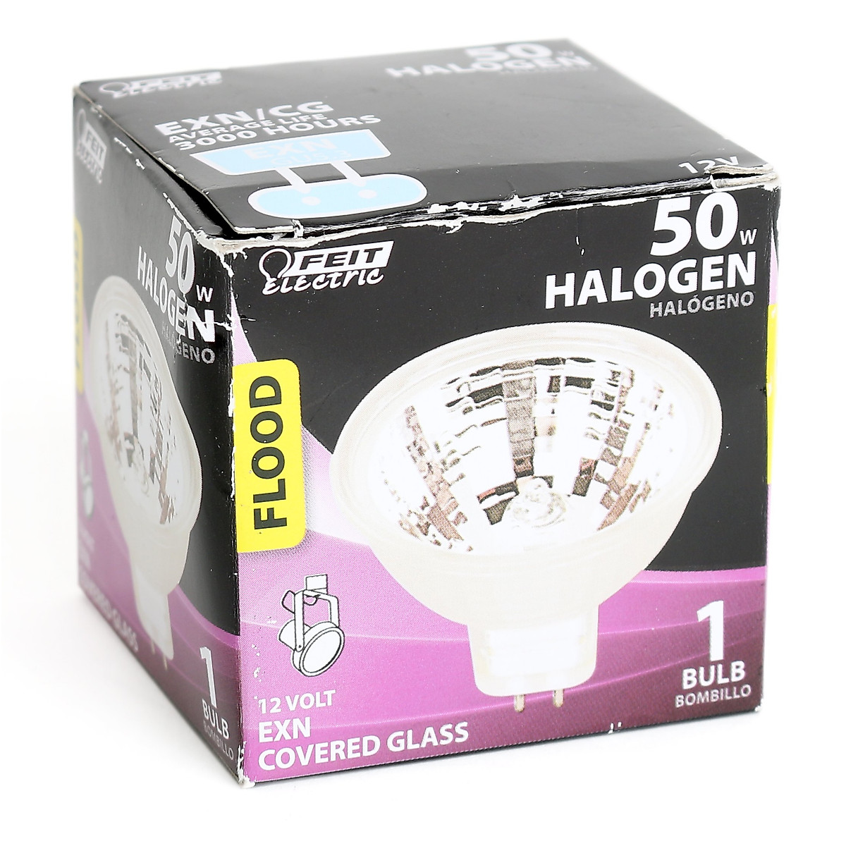 Feit Electric EXN/CG 50-Watt Halogen MR16 Bulb, 2800K Warm White, 2" H x 2" D